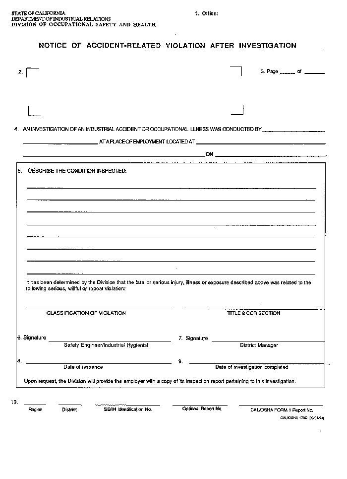 DOSH P&P-NOTICE OF ACCIDENT-RELATED VIOLATION